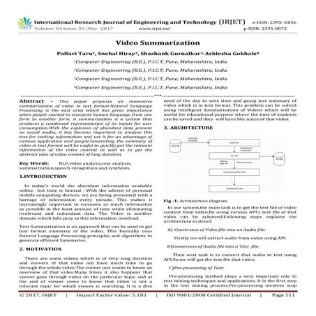 Video Summarization | PDF