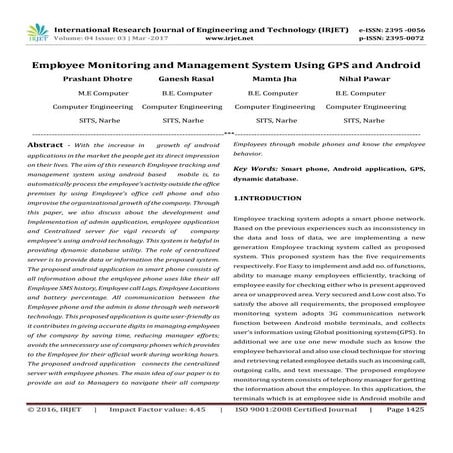 Employee Monitoring And Management System Using GPS And Android | PDF