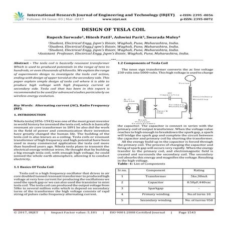 Design of Tesla Coil | PDF