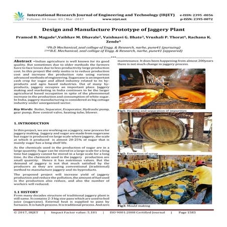 Design And Manufacture Prototype of Jaggery Plant | PDF