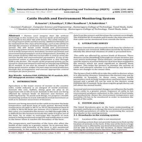 Cattle Health And Environment Monitoring System Pdf