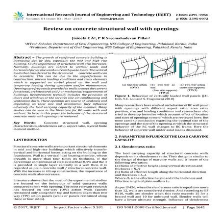 Review On Concrete Structural Wall With Openings | PDF