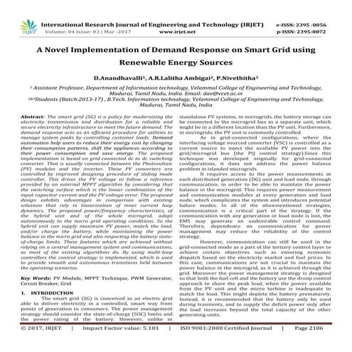 A Novel Implementation of Demand Response on Smart Grid using Renewable Energy Sources | PDF ...