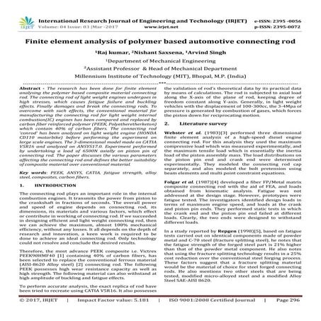 Finite Element Analysis Of Polymer Based Automotive Connecting Rod Pdf