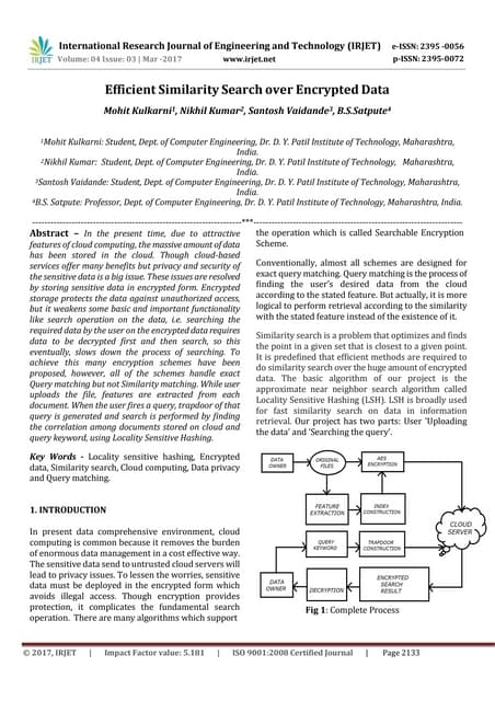 Efficient Similarity Search Over Encrypted Data Pdf