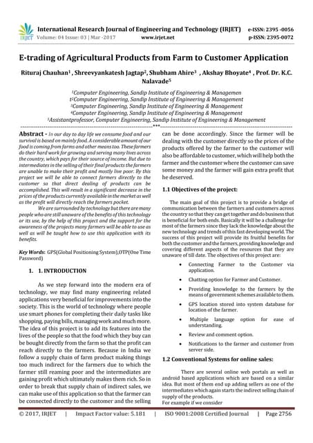 E farming management system project ppt | PPTX | Agriculture | Industries