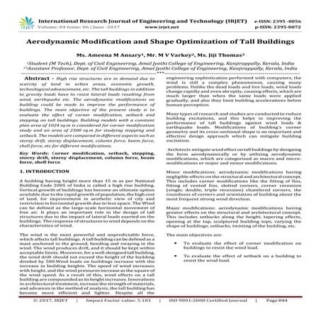 Aerodynamic Modification and Shape Optimization of Tall Buildings | PDF