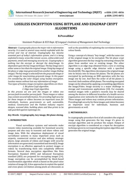 Lossless Encryption Using Bitplane And Edgemap Crypt Algorithms Pdf 6271