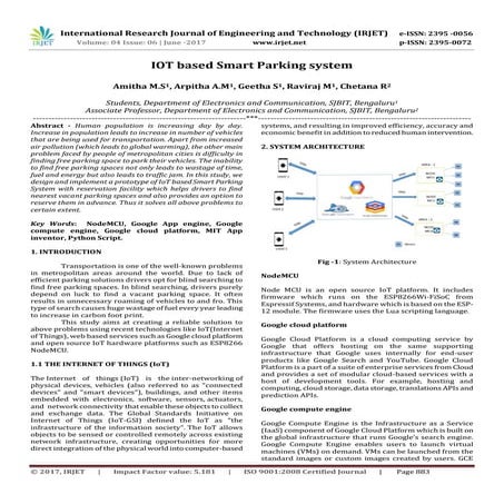 IOT Based Smart Parking System | PDF