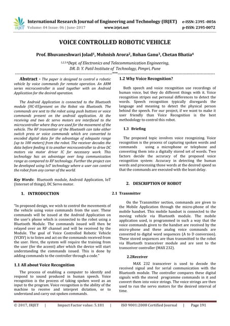 Arduino Obstacle Avoiding and voice control car | PDF