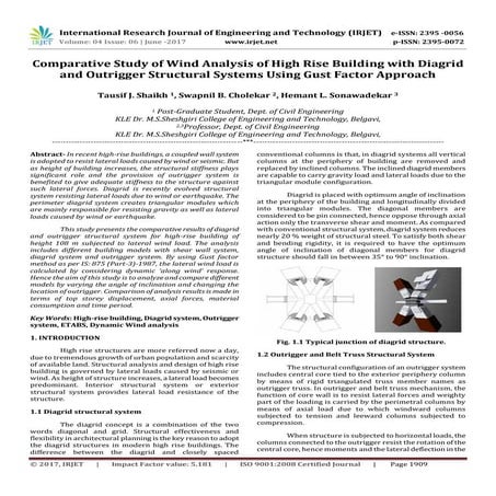 Comparative Study of Wind Analysis of High Rise Building with Diagrid and Outrigger Structural ...