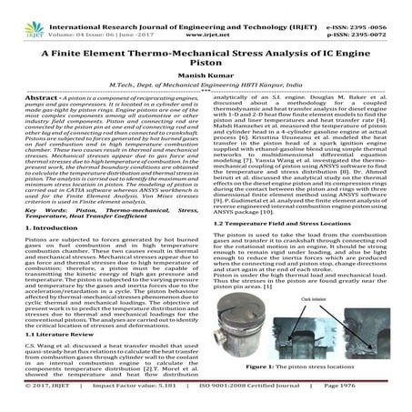 A Finite Element Thermo-Mechanical Stress Analysis of IC Engine Piston ...