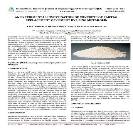 An Experimental Investigation of Concrete of Partial Replacement of ...