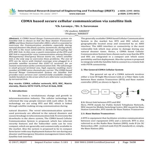 Cdma Based Secure Cellular Communication Via Satellite Link Pdf