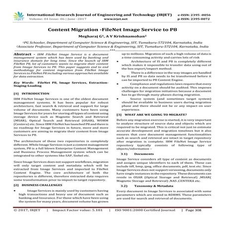 Content Migration -FileNet Image Service to P8 | PDF