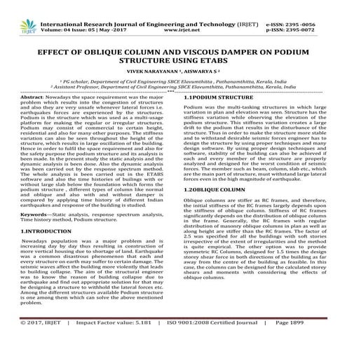Effect of Backstay on Tall Structures with Podium | PDF
