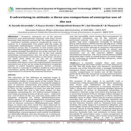 E-Advertising In Attitude: A Three USA Comparison of Enterprise Use of ...