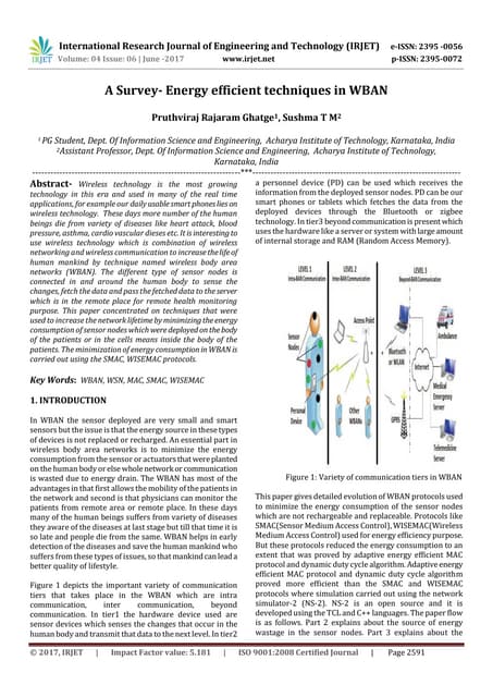A Survey Energy Efficient Techniques In Wban Pdf 3503