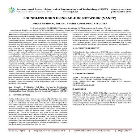 Soundless Horn using Ad-Hoc Network (Vanet) | PDF