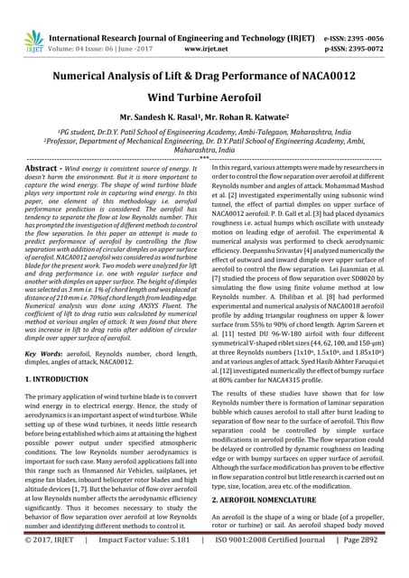 CFD-based numerical analysis of the aerodynamic effects of a Taper wing at different taper ratio ...