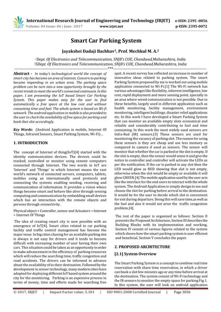 SMART CAR-PARKING SYSTEM USING IOT | PPTX