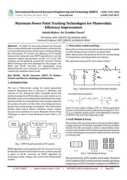 Maximum Power Point Tracking Based Photo Voltaic System For Smart Grid Integration Using Matlab