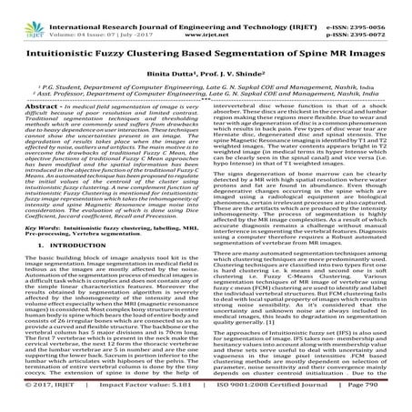 Intuitionistic Fuzzy Clustering Based Segmentation Of Spine Mr Images Pdf 3224