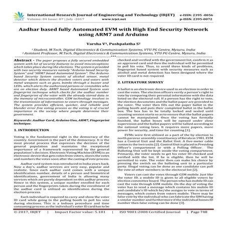 Aadhar based fully Automated EVM with High End Security Network using ...