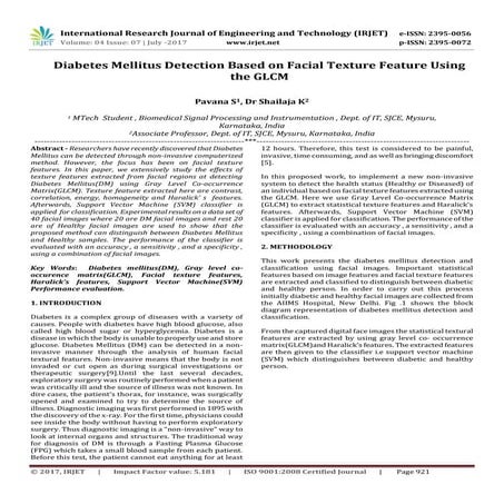 Diabetes Mellitus Detection Based on Facial Texture Feature using the ...