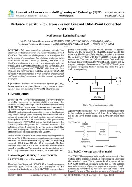 Distance Algorithm For Transmission Line With Mid Point Connected