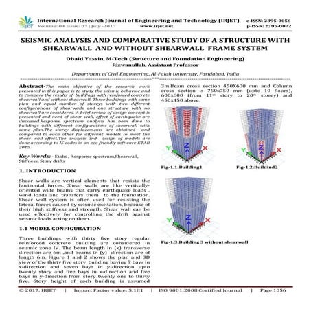Seismic Analysis and Comparative Study of a Structure with Shearwall and Without Shearwall Frame ...