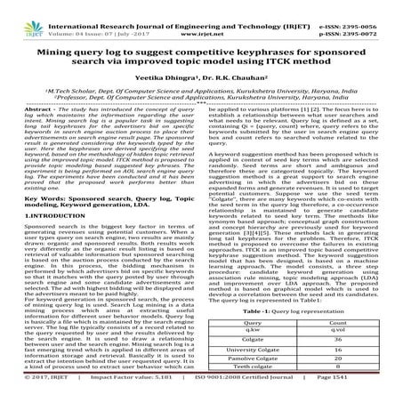 Mining Query Log to Suggest Competitive Keyphrases for Sponsored Search Via Improved Topic Model ...