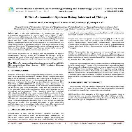 Office Automation System using Internet of Things | PDF | Internet ...