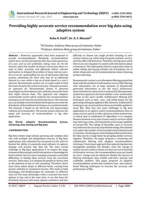 Association Rule based Recommendation System using Big Data | PDF