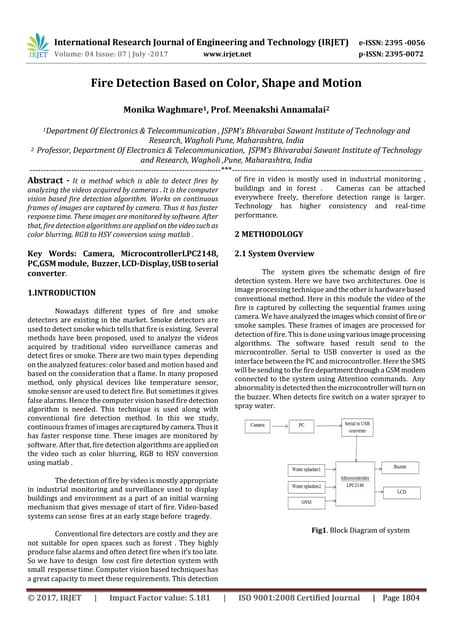 Fire Detection Based On Color Shape And Motion Pdf