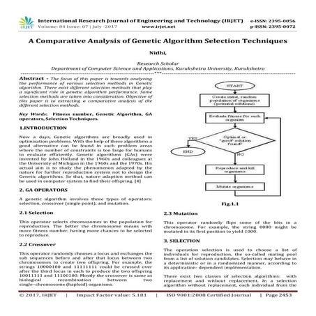 A Comparative Analysis of Genetic Algorithm Selection Techniques | PDF