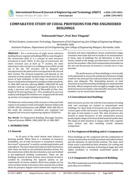 P.E.B. Framed Structure Design and Analysis Using STAAD Pro | PDF