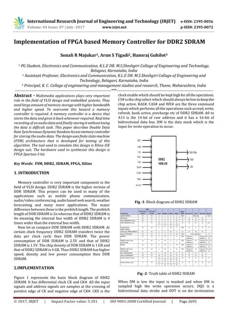 Implementation Of Fpga Based Memory Controller For Ddr2 Sdram Pdf 2229