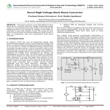 Novel High Voltage Buck Boost Converter | PDF | Consumer Electronics ...