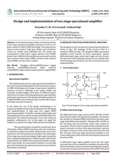 DESIGN AND IMPLEMENTATION OF CURRENT MIRROR SYMMETRICAL OPERATIONAL ...