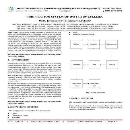 Purification System of Water by Cycling | PDF