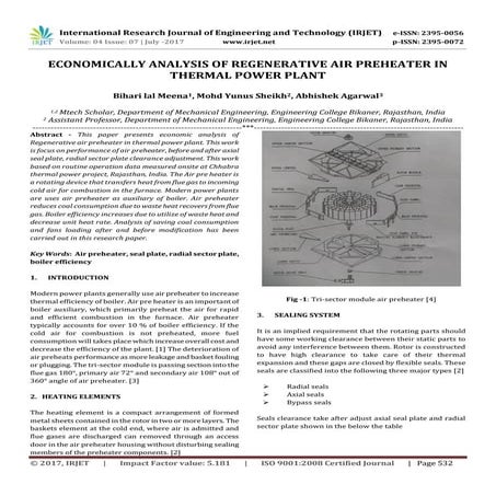 Performance Analysis and Optimization of Air Preheater in Thermal Power ...