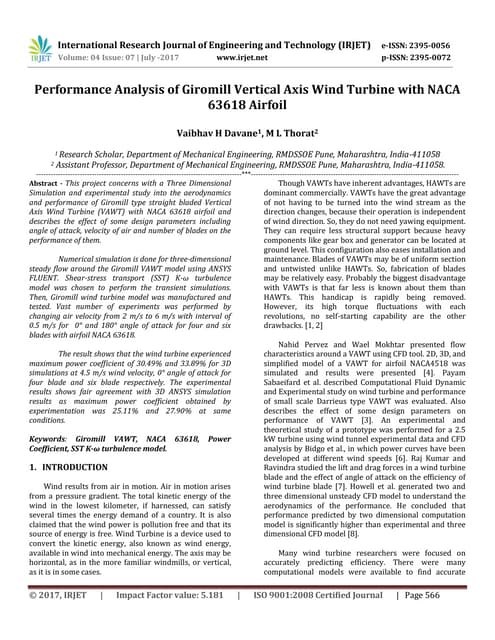 Design and Analysis of Spiral Wind Turbine with Various Wind Speed | PDF