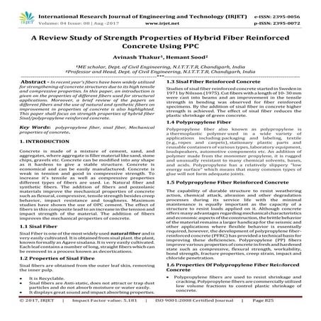 A Review Study of Strength Properties of Hybrid Fiber Reinforced ...