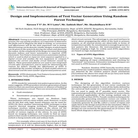 Design And Implementation Of Test Vector Generation Using Random Forest