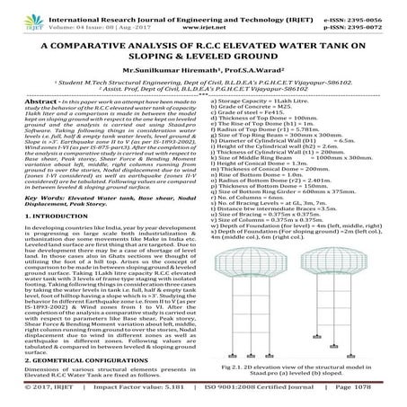Lateral Load Analysis of Elevated Intze Water Tank By STAAD.PRO