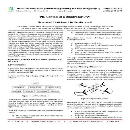 PID Control of A Quadrotor UAV | PDF