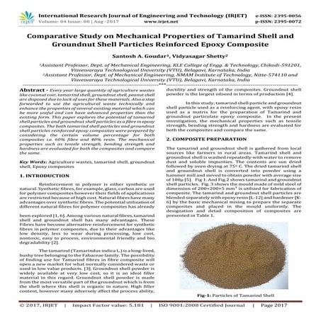 Comparative Study on Mechanical Properties of Tamarind Shell and ...
