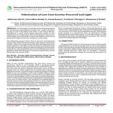 Fabrication of Low Cost Gravity Powered Led Light | PDF