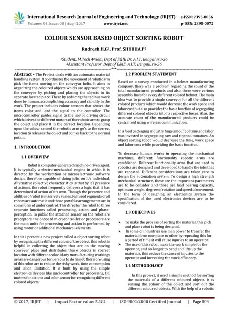 Colour Sensor Based Object Sorting Robot Pdf 4625